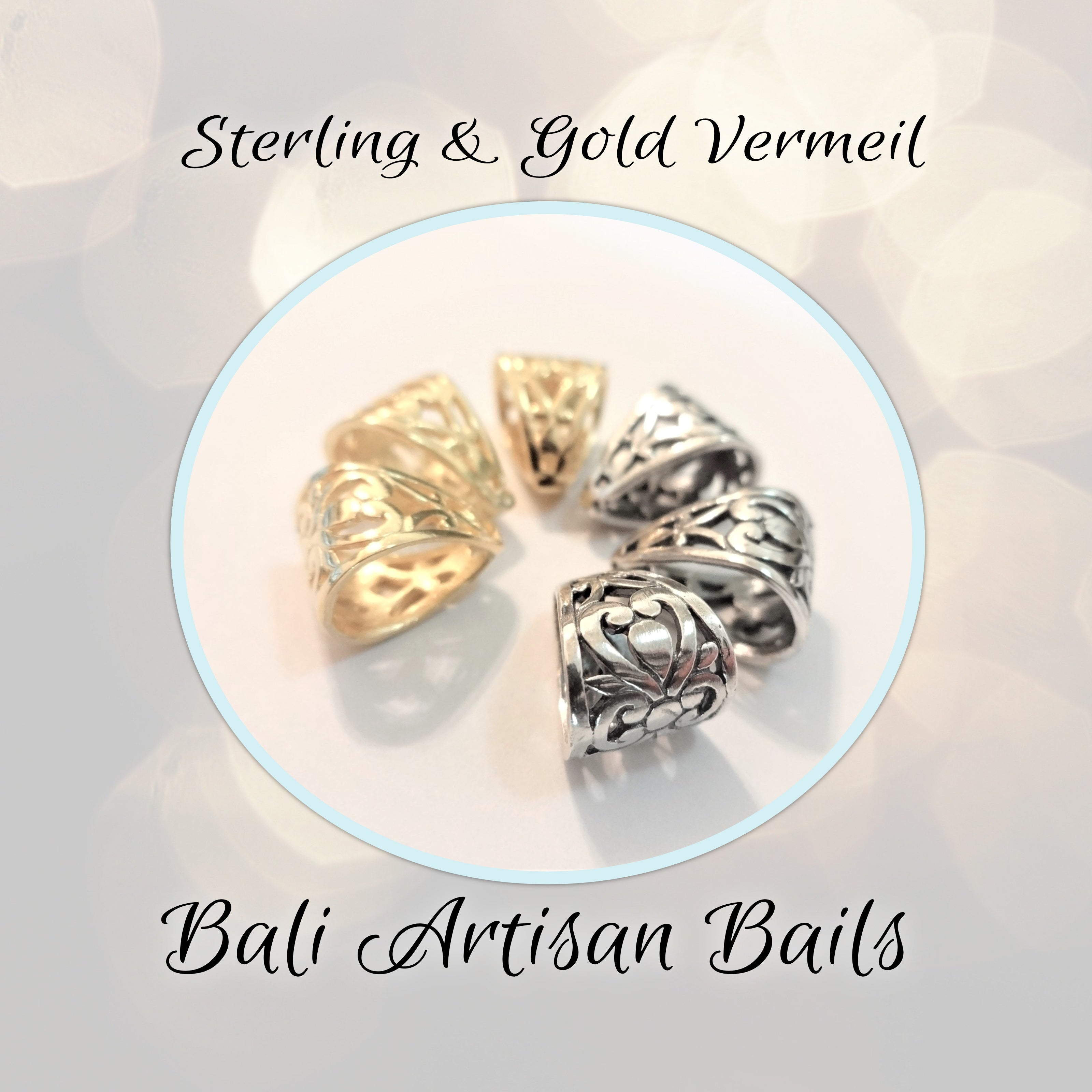 Bali Pendant Bail, 11mm x 9mm (8.5mm x 5.5mm opening) – Snowshoe ...